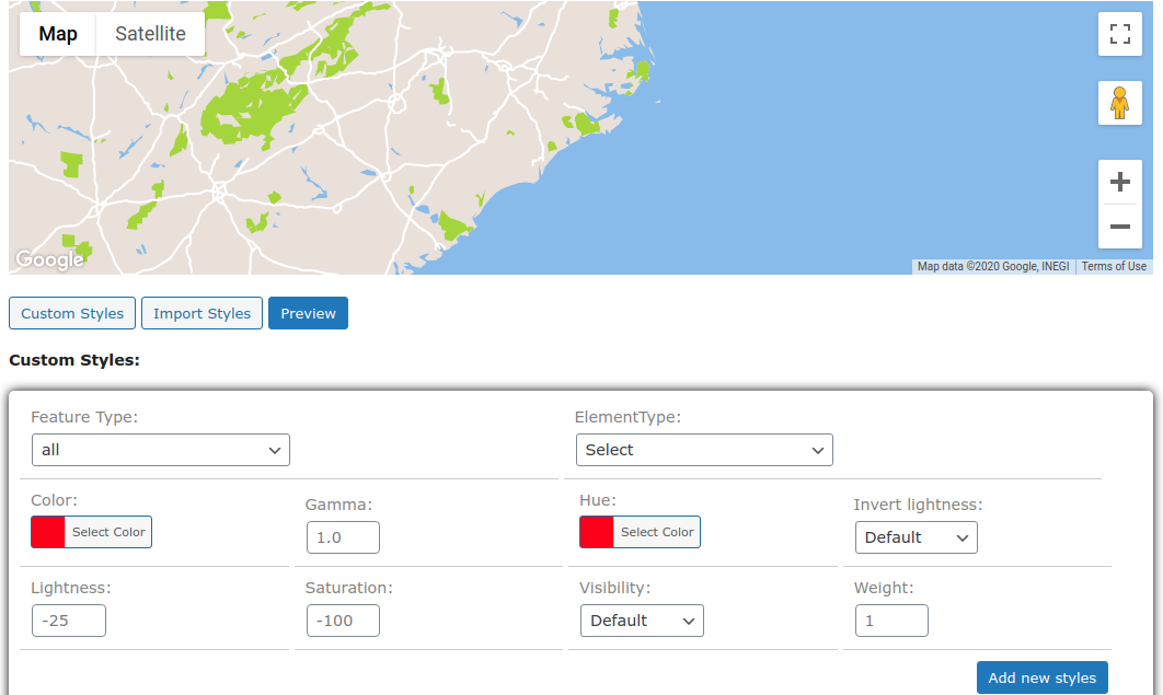 Custom Map Styles - GeoDirectory